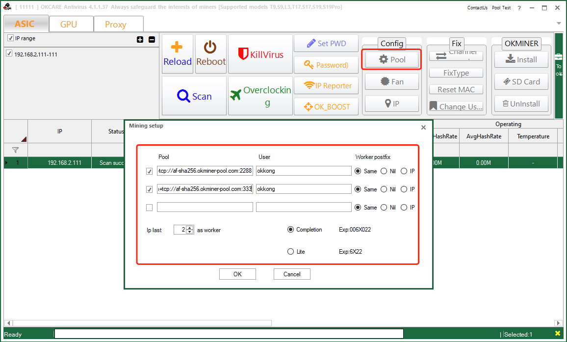 OKCARE - This section describes the functions of the ASIC module – OKMINER