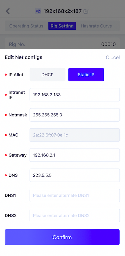 Static IP – OKMINER