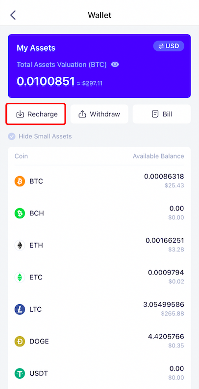 App-Recharge – OKMINER