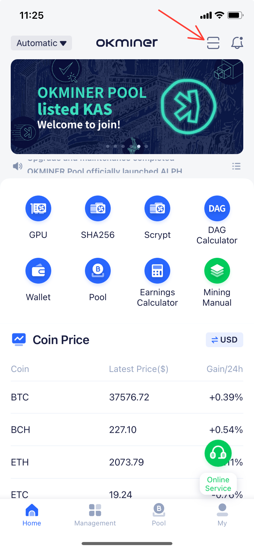 Step 2-Sign up and log in with OKCARE – OKMINER