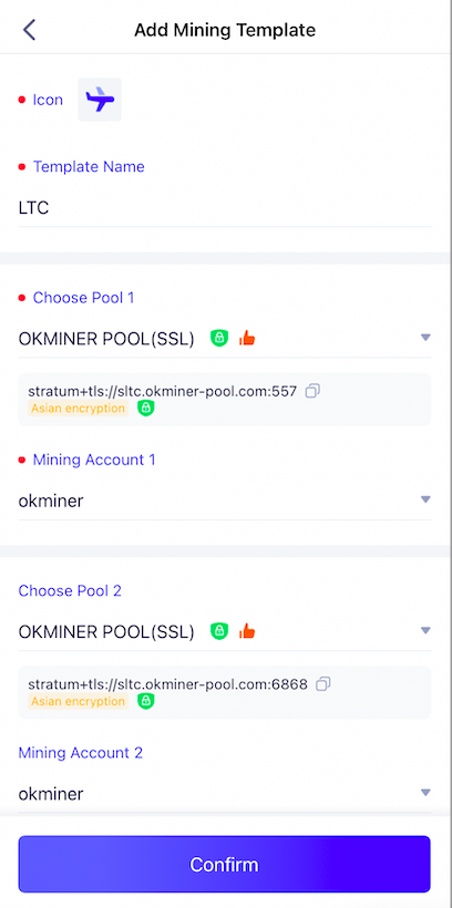 Step 4-Configure and bind the mining template – OKMINER
