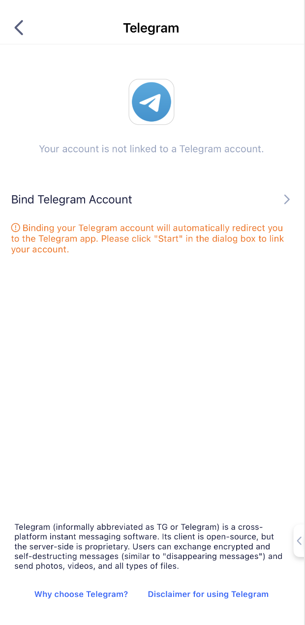 Bind/Unbind Telegram – OKMINER