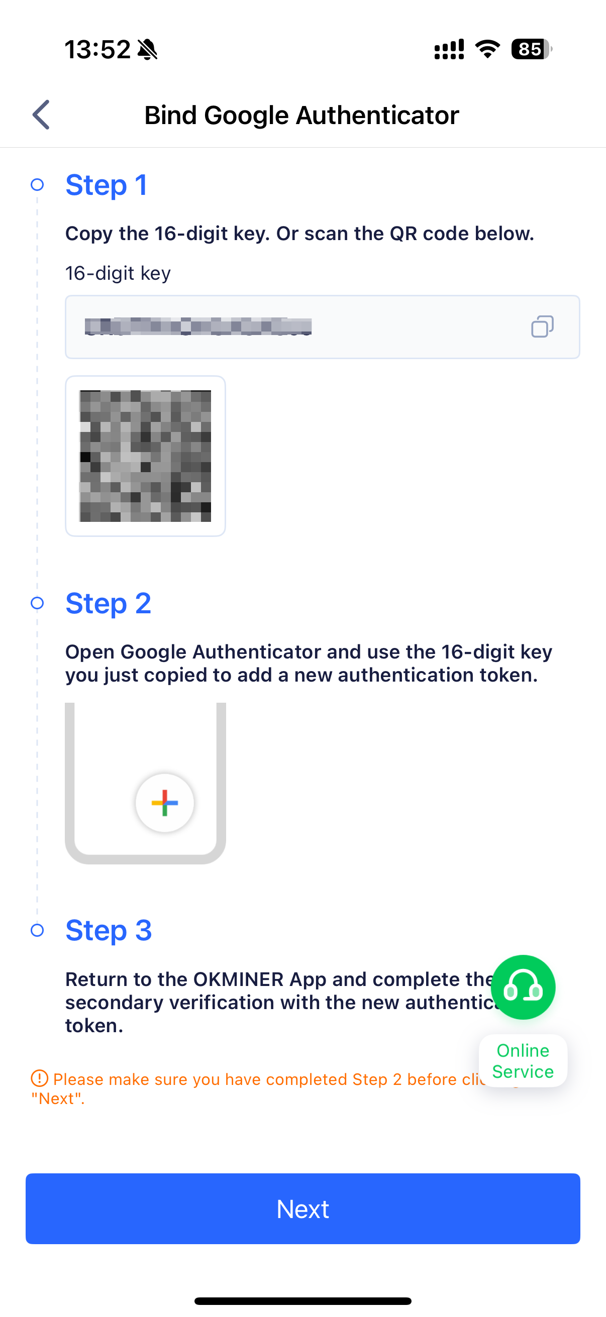 Bind Google Verification – OKMINER